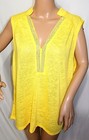 Chances R Women Plus Size 2x 3x Hi Lo Burnout Yellow Beaded Swing Top ...