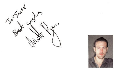 Matt Ryan Signed Auto 3x5 Index Card Assassins Creed | eBay