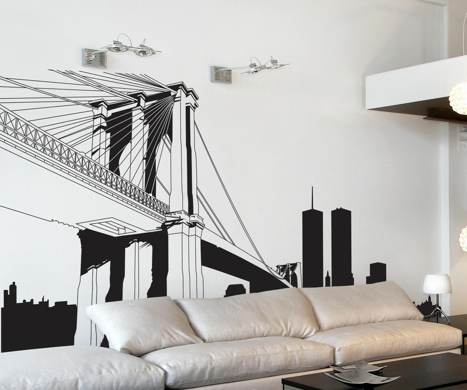 NYC Brooklyn Bridge Wall Decal. New York City Decor. #334 | eBay