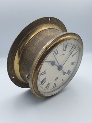 F W Elliot Ships Bulkhead Brass Cased Clock Vintage Maritime Non ...