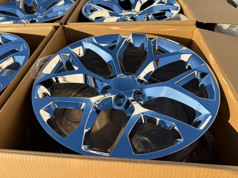 4 Chrome 22" Snowflake STYLE Wheels Rims 2000-2026 GMC Sierra Yukon ...