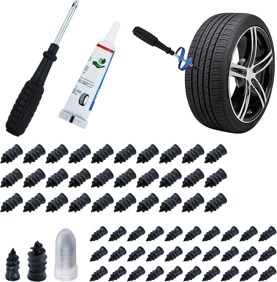 60 Pcs Tire Repair Nails Rubber Self-Sealing Puncture Repair Tool for ...