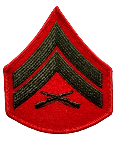 USMC Marine Corps Rank Chevron: Corporal New Embroidered Patches Set of ...