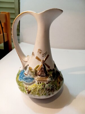 Painted Windmill Pitcher | eBay