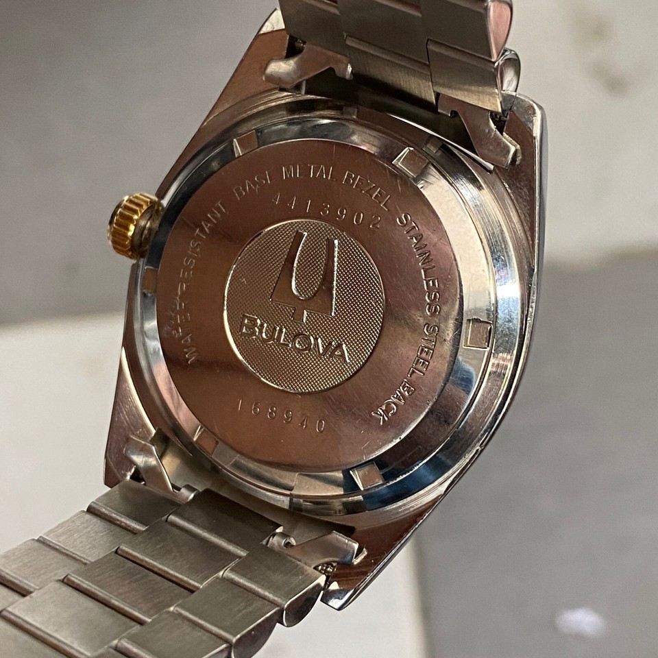 RARE Bulova President Super Seville Two Tone Automatic Gold Vintage ...