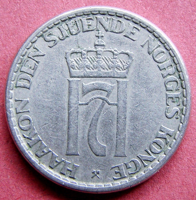 NORWAY SCARCE 1957 VINTAGE ONE KRONE COIN IN A VERY COLLECTABLE GRADE ...