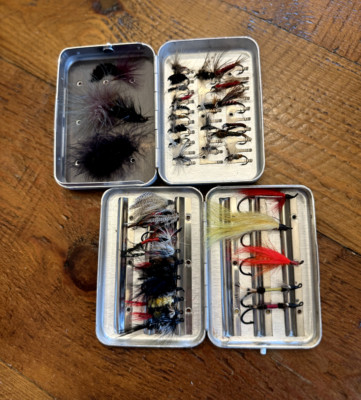 Vintage Perrine Fly Boxes (#66 w/ 17 flies & #69 w/ 22 flies) - Sold ...