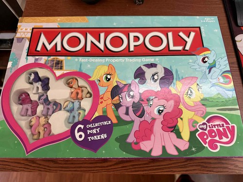 LN My Little Pony Monopoly Board Game Hasbro 100% Complete Collectible ...
