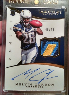 2015 Panini Immaculate MELVIN GORDON AUTOGRAPH/AUTO JERSEY PATCH /49 ...