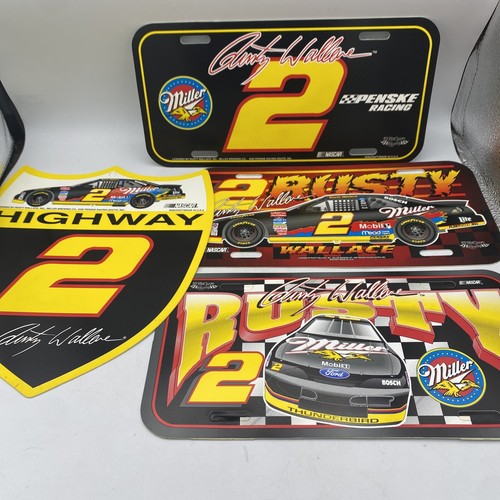 4x Rusty Wallace Win Craft Plastic Garage Signs 3 License Plate & 11x10 ...