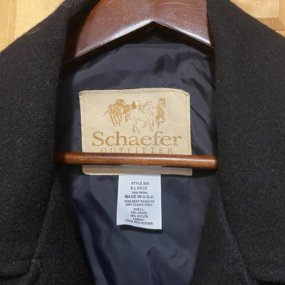 Schaefer Outfitter Vest Men's XL Black Wool USA Ranchwear Western ...