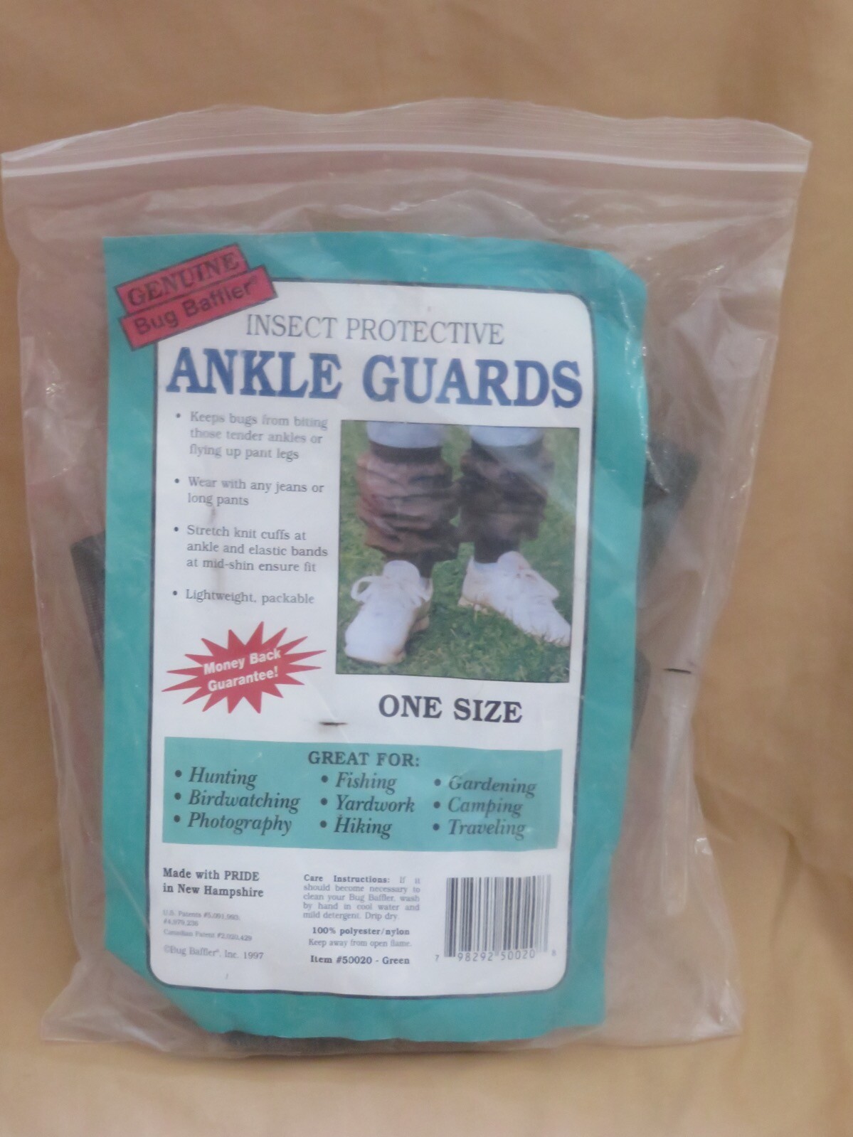 New Bug Baffler Insect Protective Mesh Netting Ankle Guards Olive Green ...