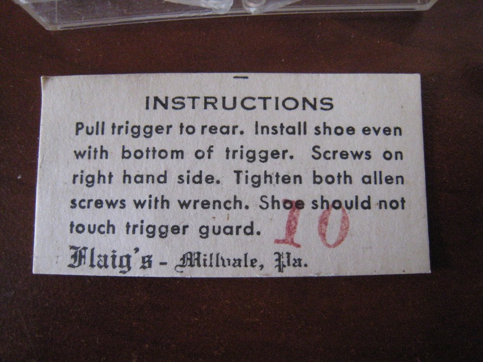 Vintage Blued Steel Flaig Ace Trigger Shoe #14, For Fitment See ...