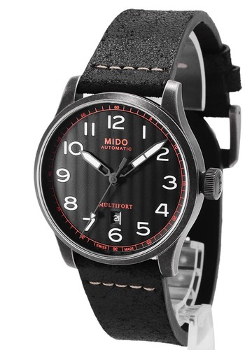 MIDO Multifort M032.607.36.050.09 Men's SS Leather Automatic Black ...