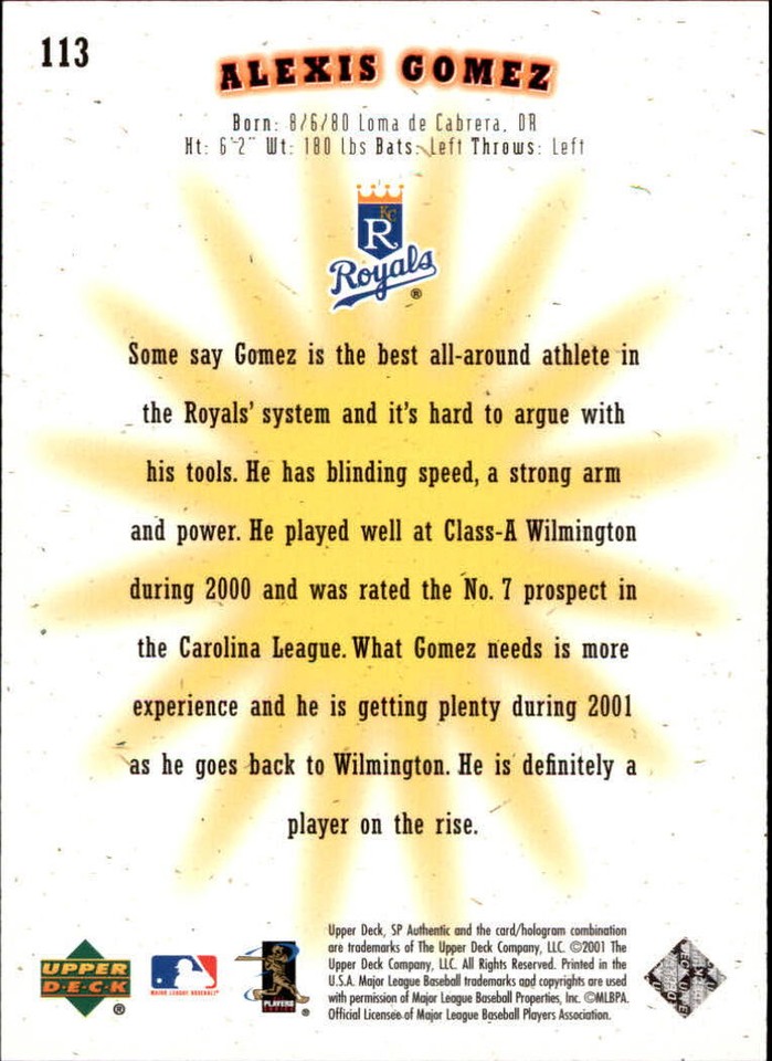 2001 SP Authentic #113 Alexis Gomez FW RC /1250 - NM-MT | eBay