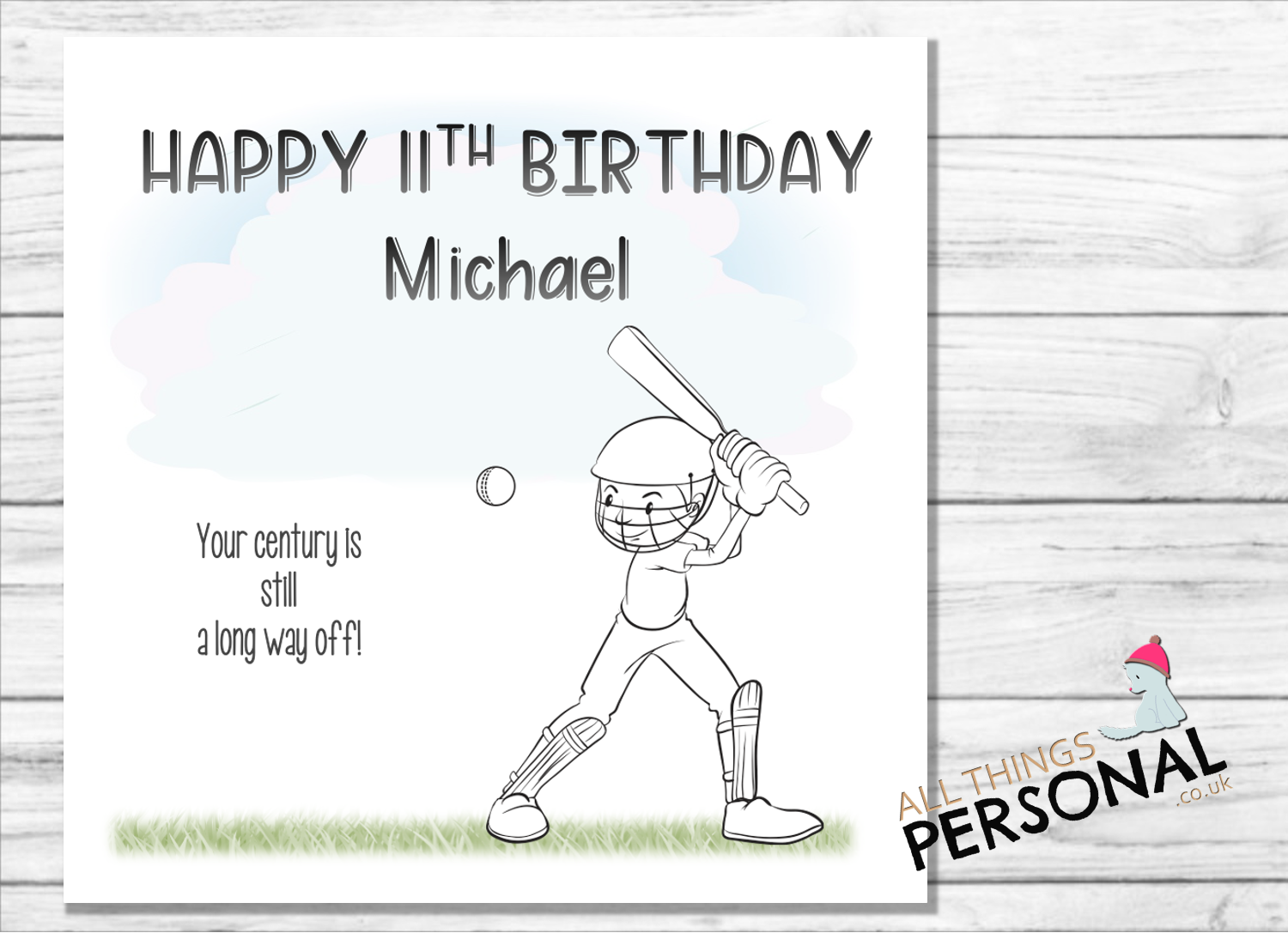 Personalised Cricket Birthday Card Grandson Son Nephew Brother Godson ...