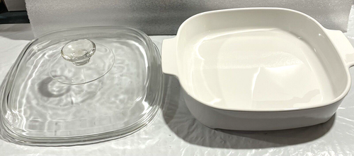 Vint. Corning Ware White Microwave Browning Casserole Dish MW-A-10 w ...
