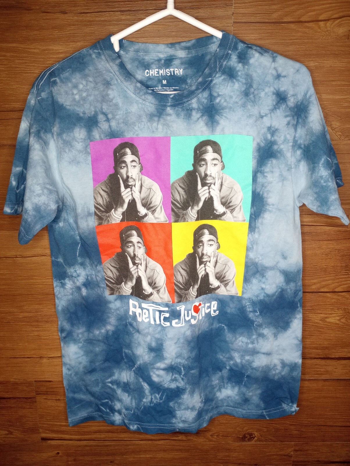 Chemistry Poetic Justice Shirt Mens Tupac Blue Tie Dye - Gem