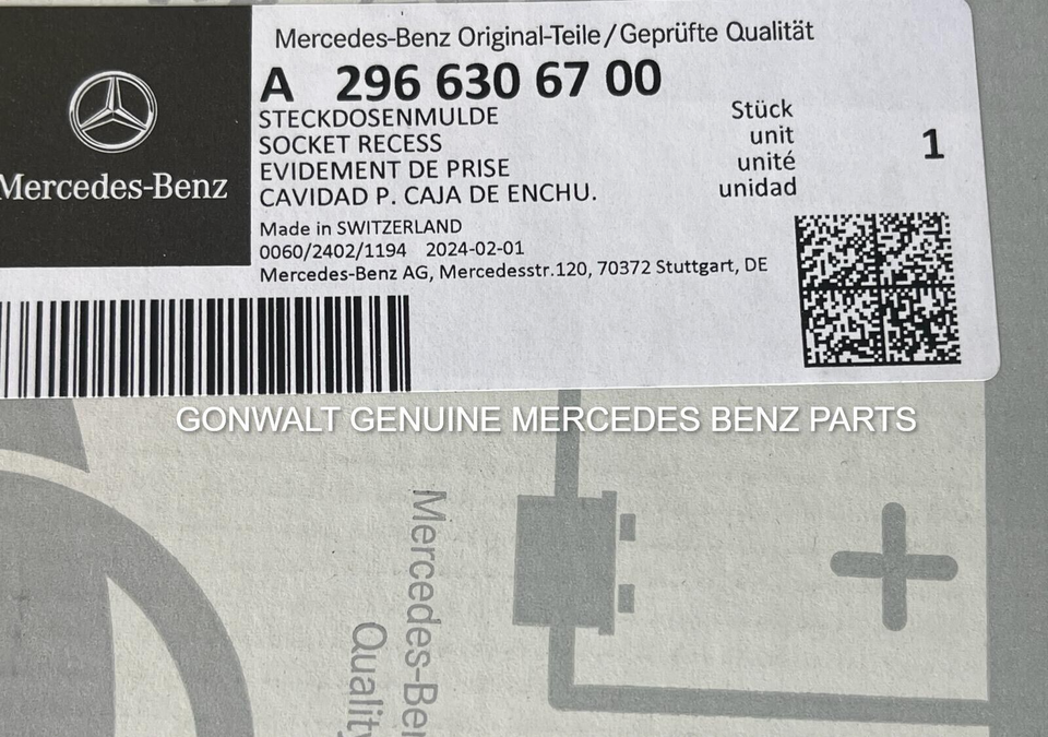 Mercedes Benz Genuine Socket Recess 2966306700 | eBay