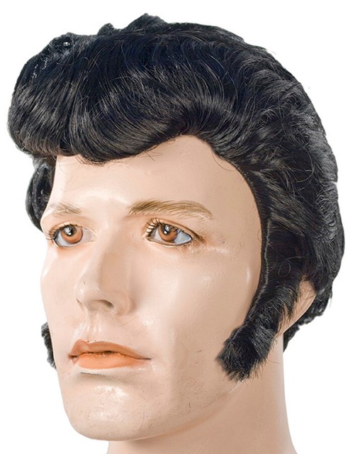ELVIS ROCK STAR WIG WITH SIDEBURNS 50:S GREASE | eBay