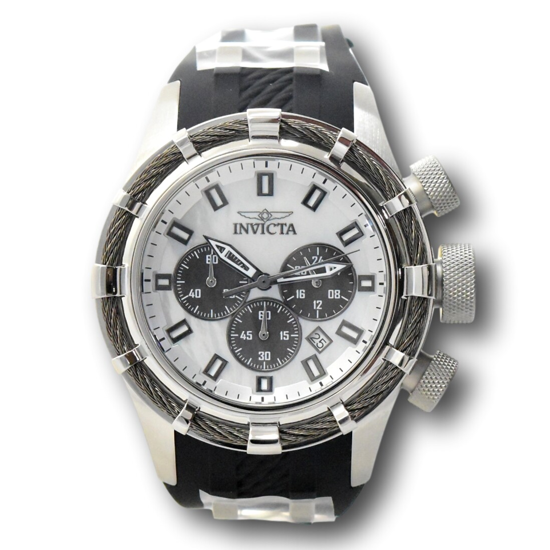 Invicta Bolt Sport Men's 50mm Mother of Pearl Panda Dial Chronograph ...
