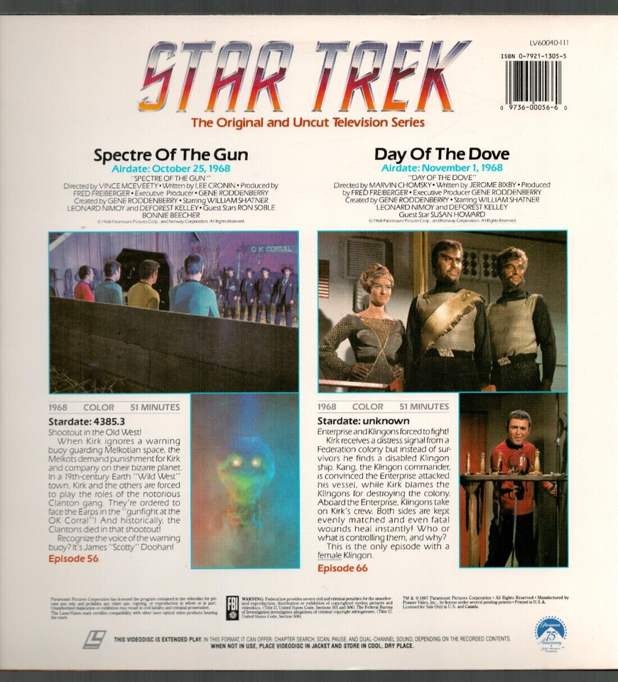 Star Trek #111: Spectre of the Gun/Day of the Dove: Disc #31 (1968 ...