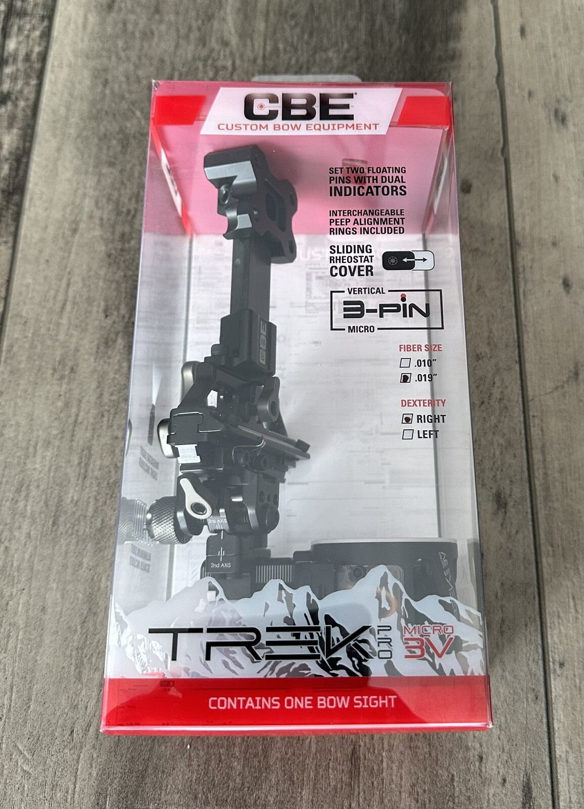 Custom Bow Equipment Cbe-Tkp-Vp-3-Rh Trek Pro 3V 3-Pin Bow Sight ...