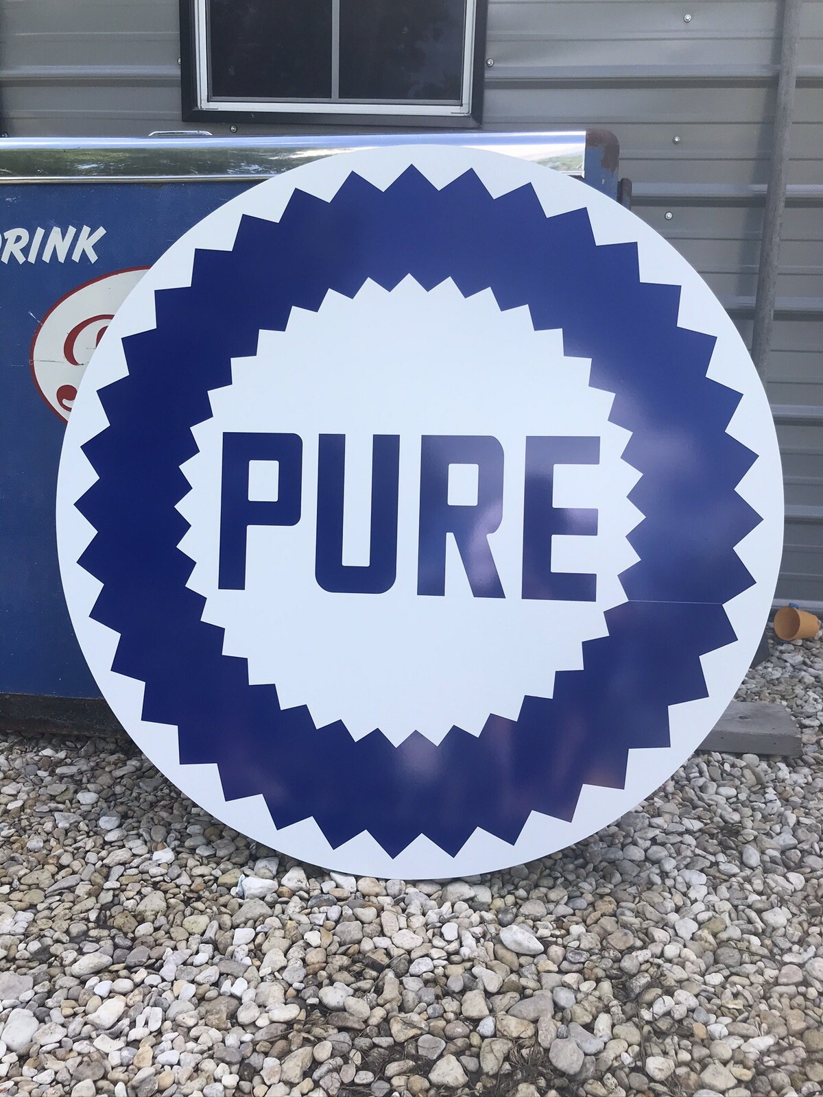 Antique Vintage Old Style Pure Gasoline Sign | eBay