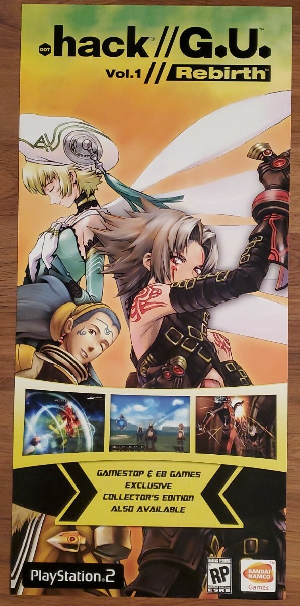 Dot Hack GU Vol 1 Rebirth PS2 26 X 12 Retail Promo Poster | eBay