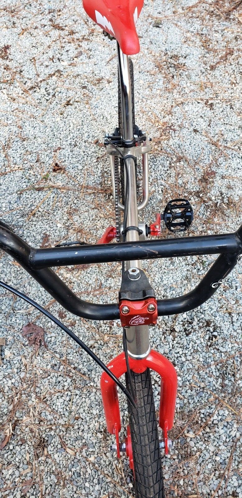 1980 Mongoose Nickel-plated Frame, 80's Forks & Rims, Red seat + Skyway ...