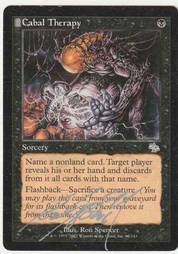 Judgment MTG Cabal Therapy Magic Signed by Ron Spencer | eBay