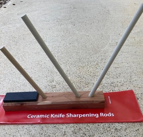 Ceramic Sharpening Rods with a Surgical Black Arkansas Stone | eBay