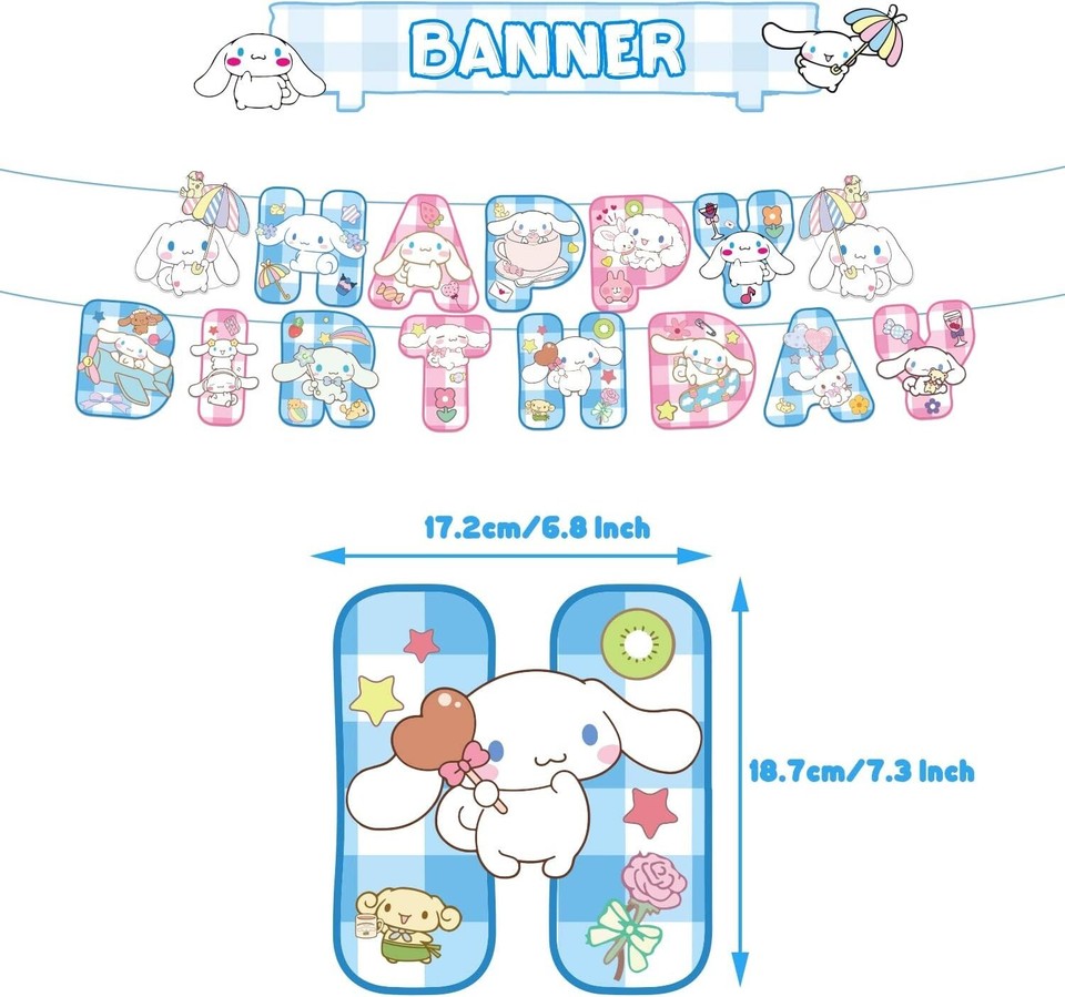 Sanrio Cinnamoroll Theme Birthday Party Decorate Set,Balloon Banner ...