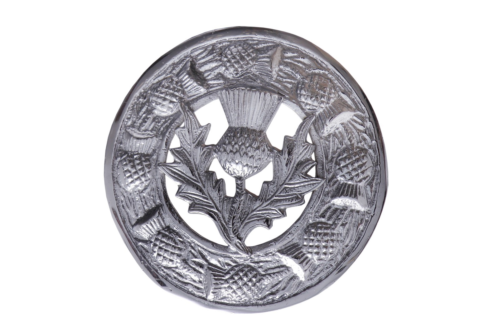 KILT FLY PLAID BROOCH LARGE WITH SCROLLING THISTLE BORDER 8 DESIGNS ...