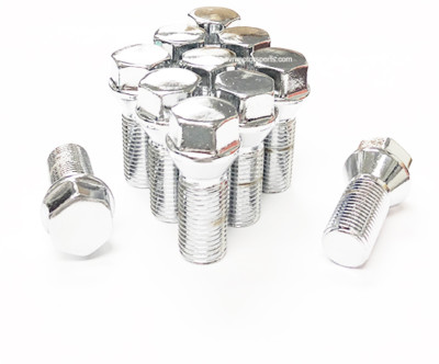 (16) 12x1.5 SHORT HEAD CHROME LUG BOLTS 17MM HEX MOST BMW 26MM SHANK ...
