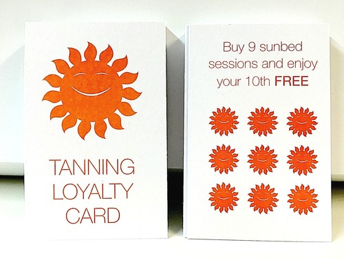 100 SALON SUNBED TANNING LOYALTY CUSTOMER CLIENT RETENTION REWARD CARDS ...