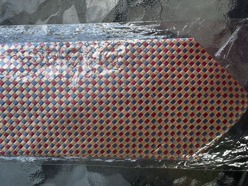 BEN SILVER [ CRAVATE ] [ GEOMETRIC/RED/blue ] men's tie 100% silk USA ...