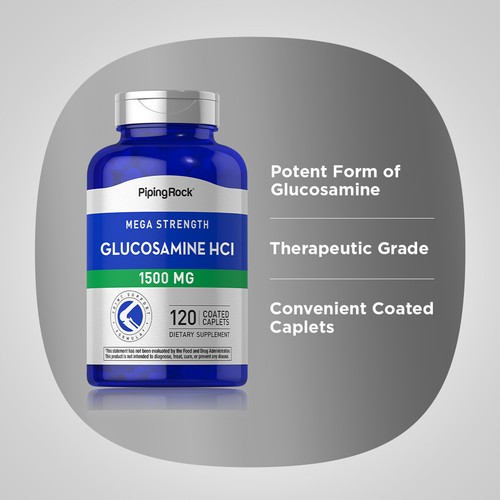Glucosamine HCI 1500 mg | 120 Caplets | Mega Strength | by Piping Rock ...