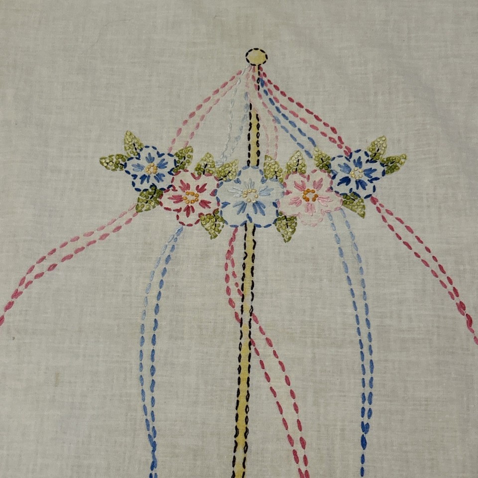 VTG Baby Blanket Quilt Embroidered Cross Stitch For A Crib 34”x62” | eBay