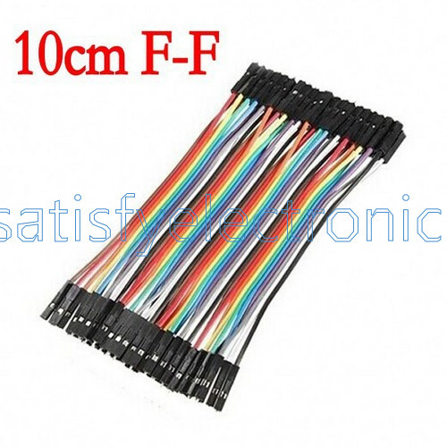 40PCS Dupont Wire Jumper Cables 10cm Female To Female 1P-1P For Arduino ...