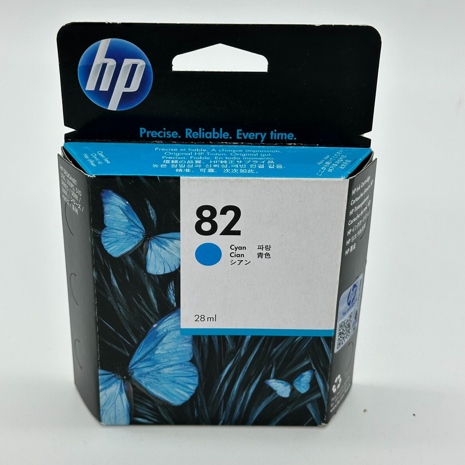 Genuine HP 82 Cyan Ink Cartridge CH566A 28-ml NEW SEALED Box Expired 10 ...
