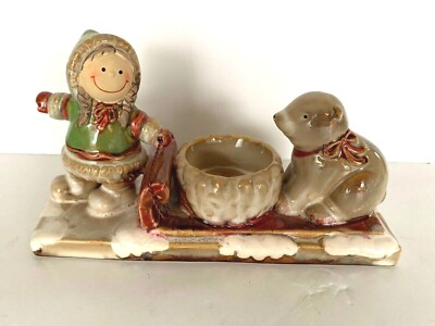 Yankee Candle Girl With Sled & Seal Tealight Candle Holder Winter ...