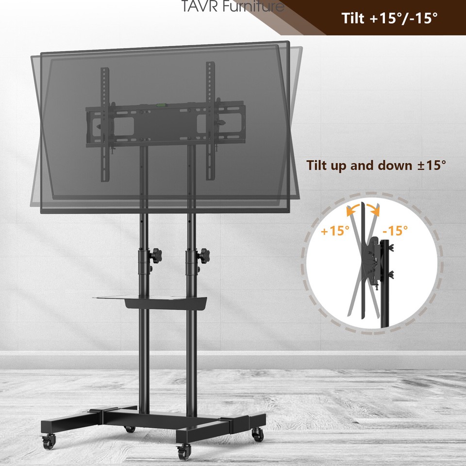Tall Mobile TV Stand Rolling TV Cart with Mount Wheels for 32-80 inch ...