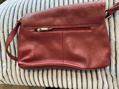 Stone Mountain PURSE Deep Red Leather Handbag Shoulder Bag Clean | eBay