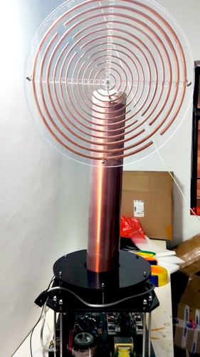 Large Tesla Coil Multi-Frequency Oscillator MWO Multi-Wave Oscillator ...