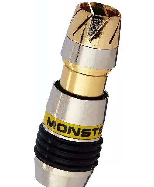 New Monster Cable QUICKLOCK RG6 One piece RCA Connector Blue Pin USA 🇺🇸 ...