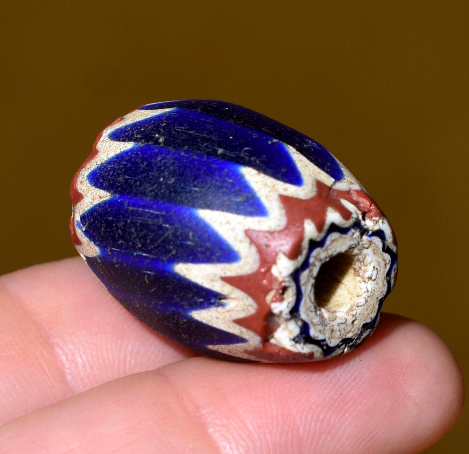 Antique Venetian Six Layer Chevron Italian Drawn Cane Glass Bead ...