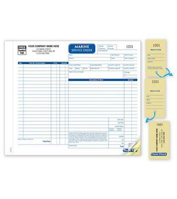 250 Marine Service Order Claim Check Invoice 3 Part / NEBS Deluxe No ...