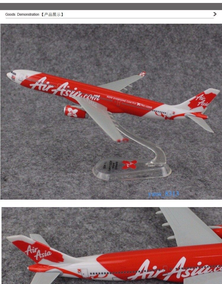 NEW 1:400 Scale Air Asia Red Airbus A330-300 ABS Model Plane | eBay