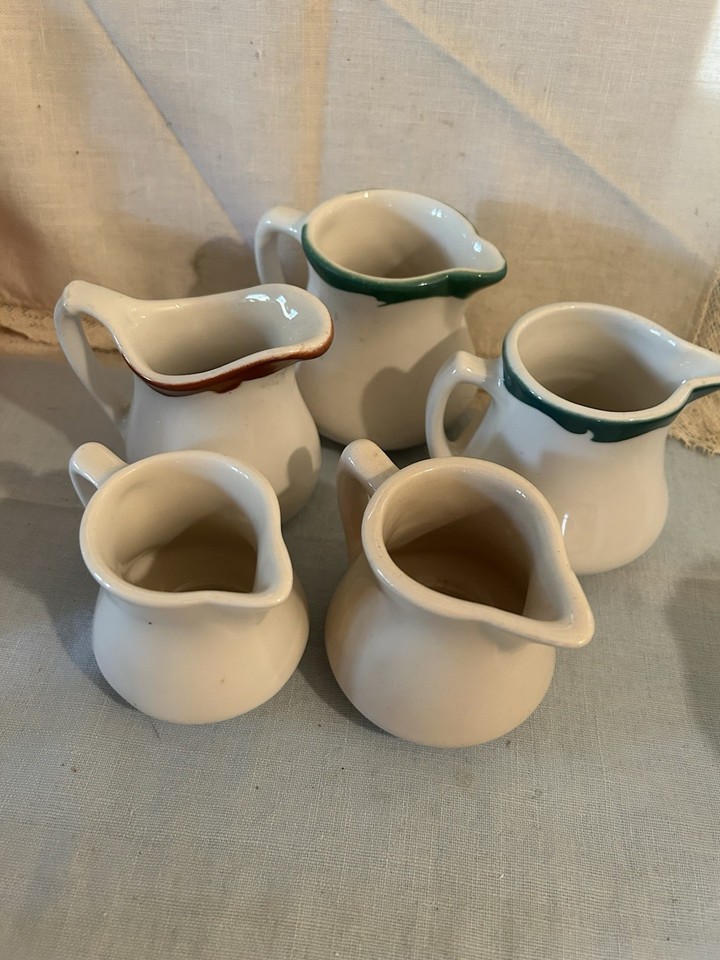 5 Vintage Restaurant Ware Cream Pitcher Creamer Lot - Wallace Sterling Shenango | eBay